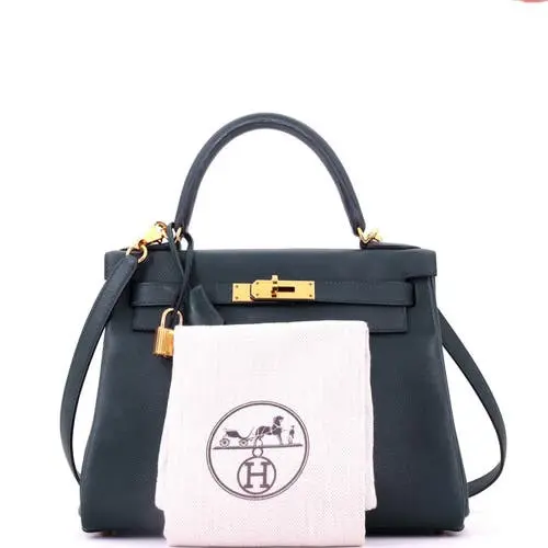Hermès Kelly Handbag Evercolor With Gold Hardware 28 - Green