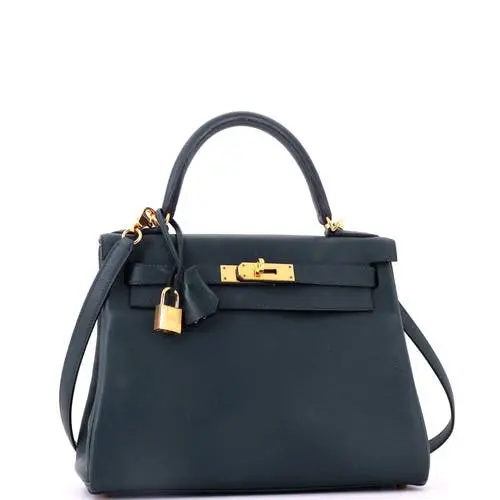 Hermès Kelly Handbag Evercolor With Gold Hardware 28 - Green
