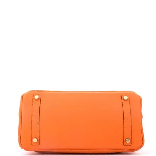 Hermès Birkin Handbag Clemence With Gold Hardware 30 - Orange