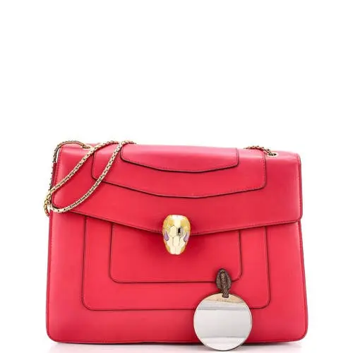 BVLGARI Serpenti Forever Square Shoulder Bag Leather Large
