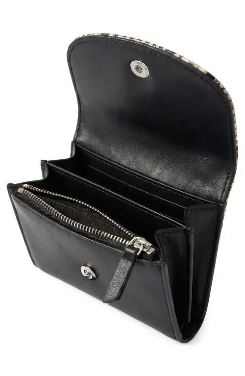 Veronica Beard Snakeskin Embossed Flap Leather Card Holder