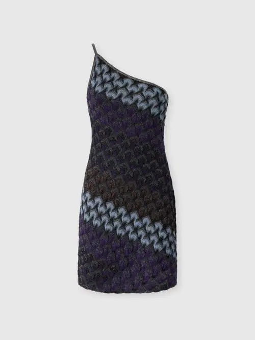Missoni One-shoulder Viscose Lamé Mini Dress - Multicoloured