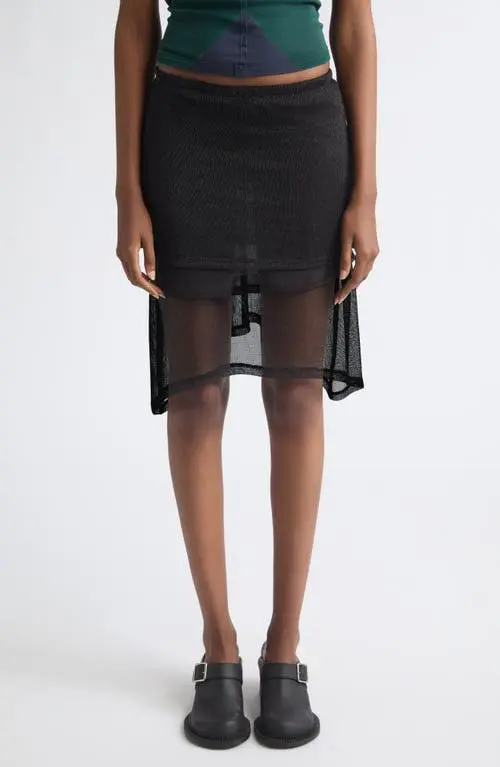 Eckhaus Latta Gossamer Midi Skirt - Obsidian