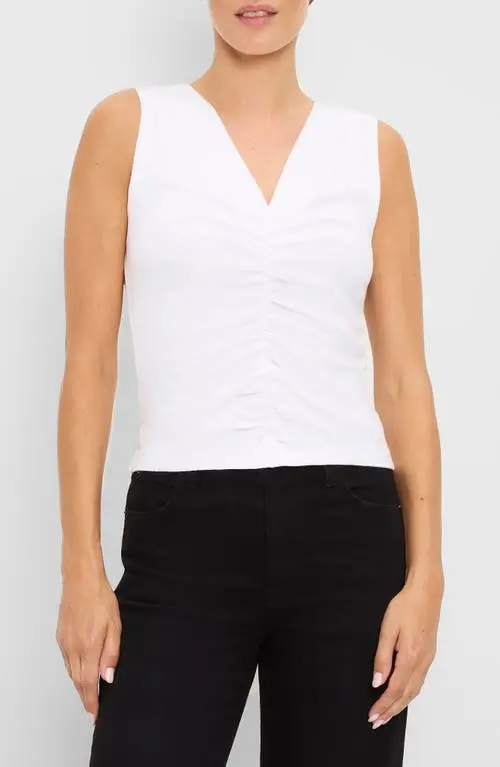 Michael Stars Lune Shirred Front Tank - White