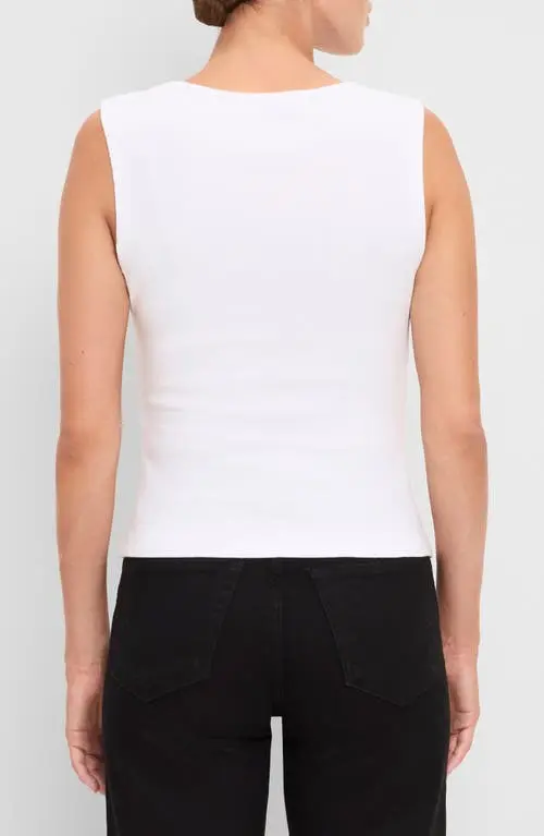 Michael Stars Lune Shirred Front Tank - White
