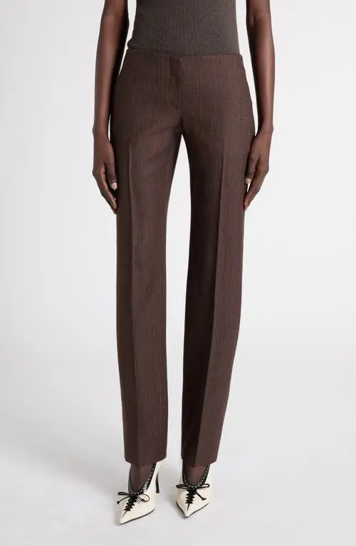 Alexander McQueen Striped Wool Cigarette Trousers