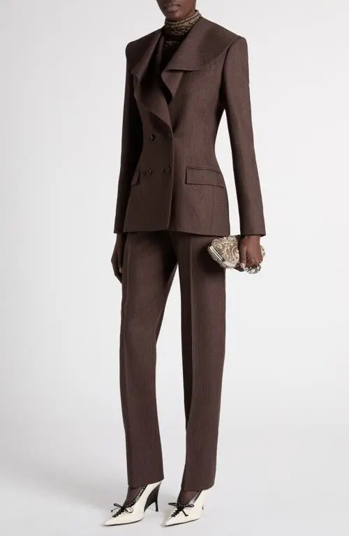 Alexander McQueen Striped Wool Cigarette Trousers
