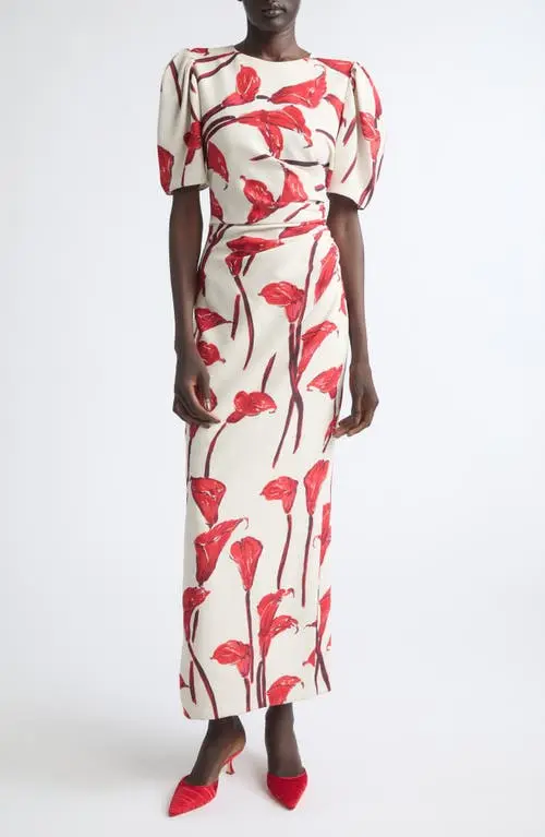 Carolina Herrera Floral Silk Ankle Length Gown - Ceramic Multi