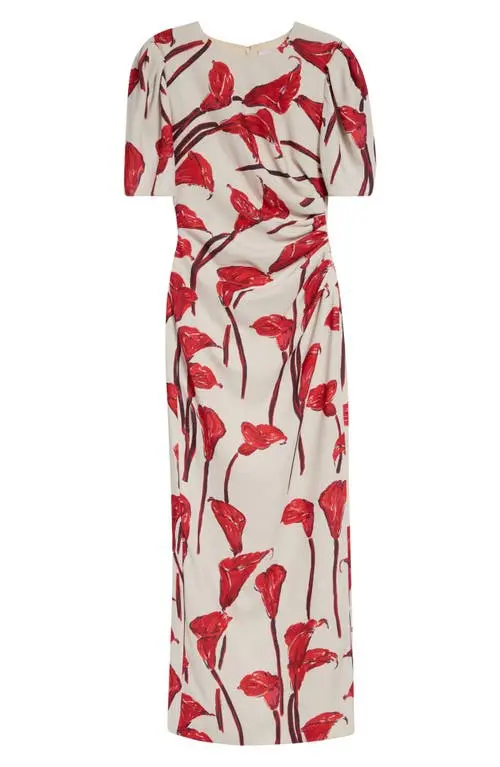 Carolina Herrera Floral Silk Ankle Length Gown