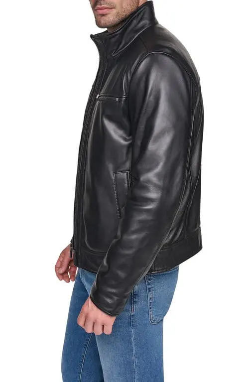 Andrew Marc Stand Collar Leather Jacket