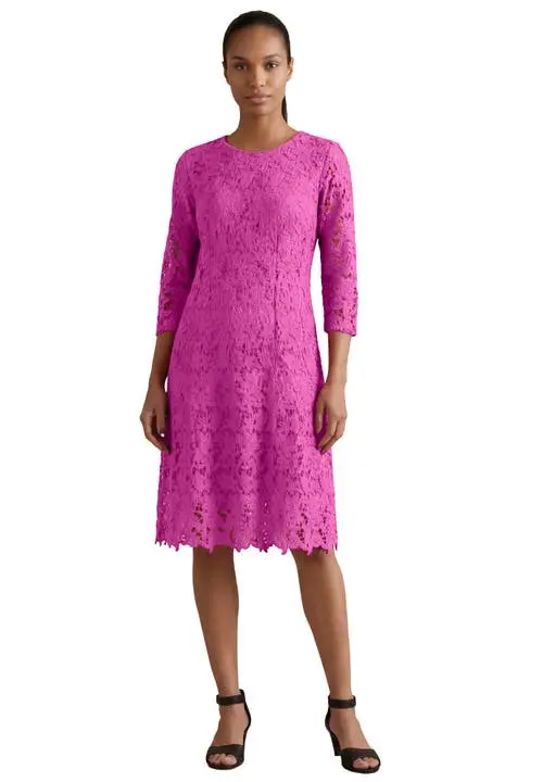 JESSICA LONDON Lace Fit & Flare Dress - Deep Orchid