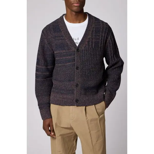 Paul Smith Marled Colorblock Cardigan - Slate