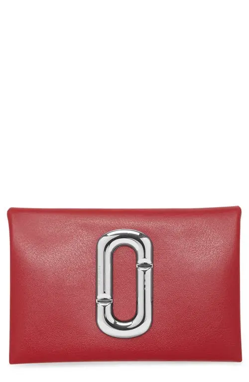 Marc Jacobs Scene Snap Leather Card Holder - Crimson