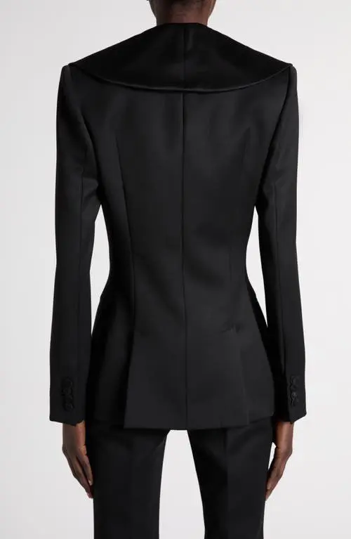 Alexander McQueen Ruffle Neck Wool Jacket
