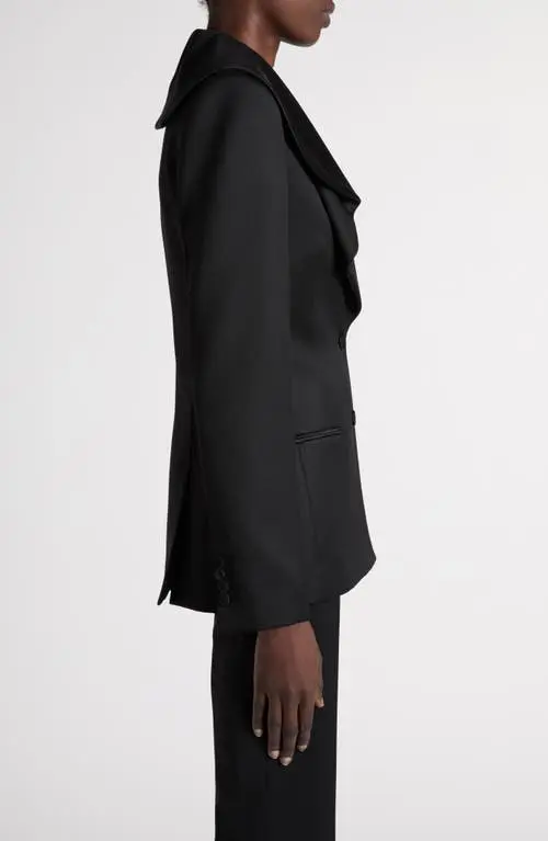 Alexander McQueen Ruffle Neck Wool Jacket