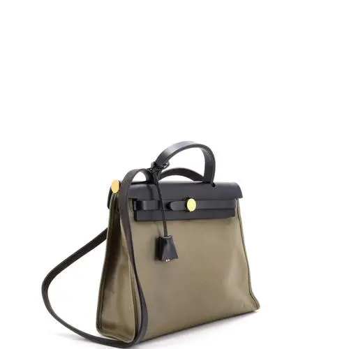 Hermès Herbag Zip Berline Vache Canvas And Leather 31