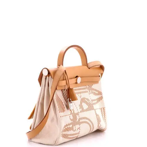 Hermès Herbag Zip Relief Brides De Gala Toile And Leather 31 - Brown