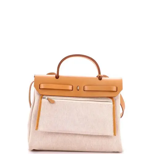 Hermès Herbag Zip Relief Brides De Gala Toile And Leather 31 - Brown