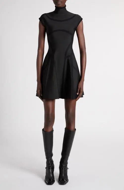 Alexander McQueen Panelled Silk Minidress - Black/black