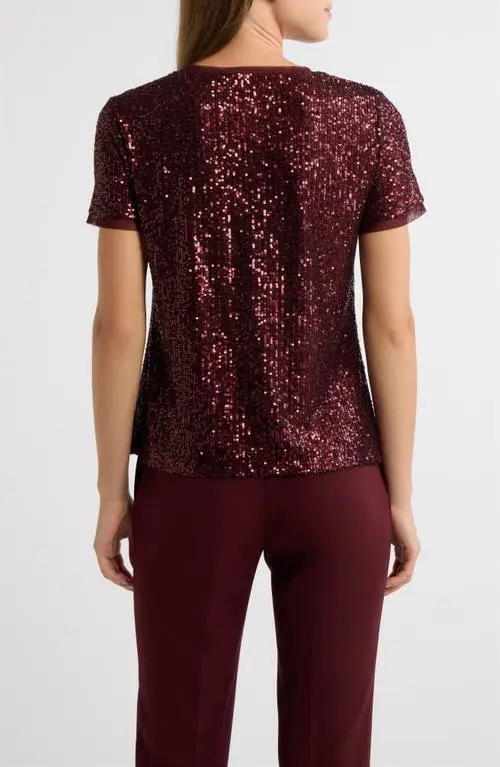 Anne Klein Sequined Short Sleeve T-shirt