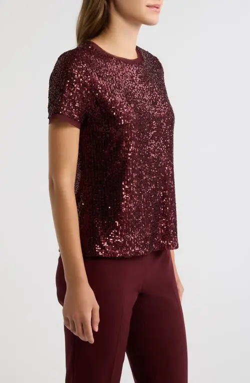 Anne Klein Sequined Short Sleeve T-shirt