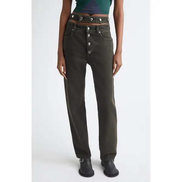 Eckhaus Latta Shadow Double Waist Straight Leg Jeans