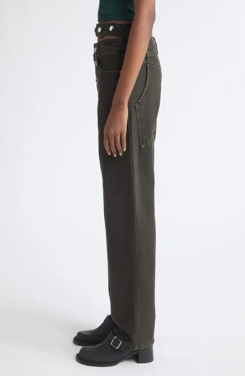 Eckhaus Latta Shadow Double Waist Straight Leg Jeans