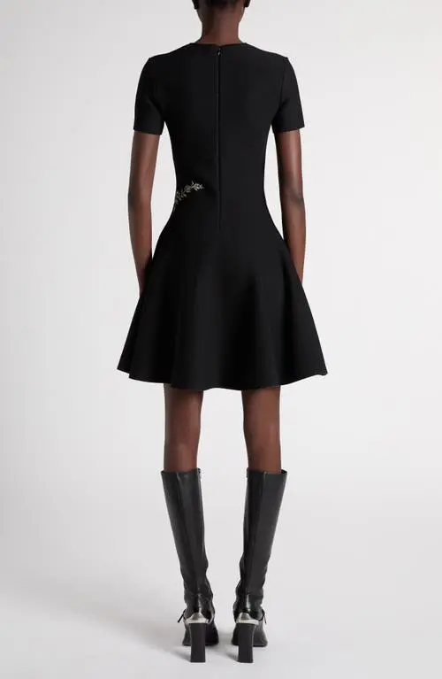 Alexander McQueen Embroidered Flared Mini Dress