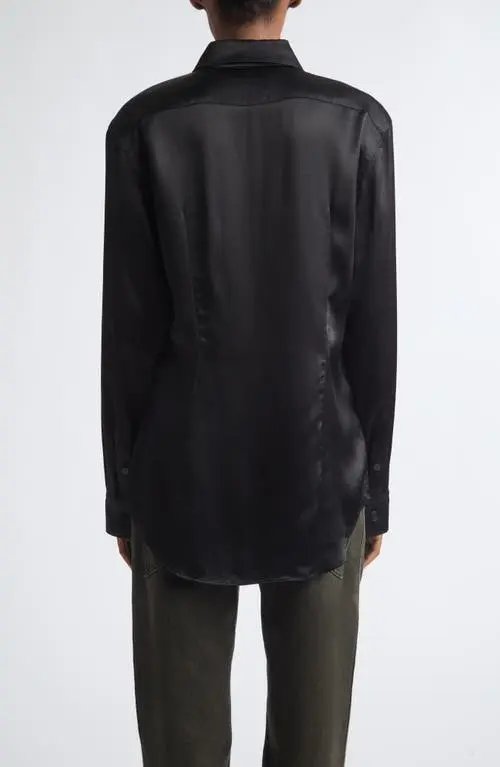 Eckhaus Latta Molten Satin Button-down Shirt