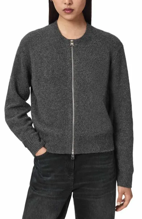 ALLSAINTS Effie Zip Cardigan - Grey