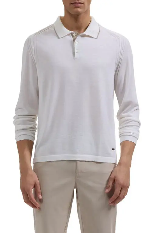 Bugatchi Merino Wool Polo Sweater - Chalk