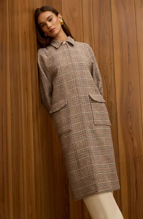 French Connection Sutton Plaid Tailored Coat