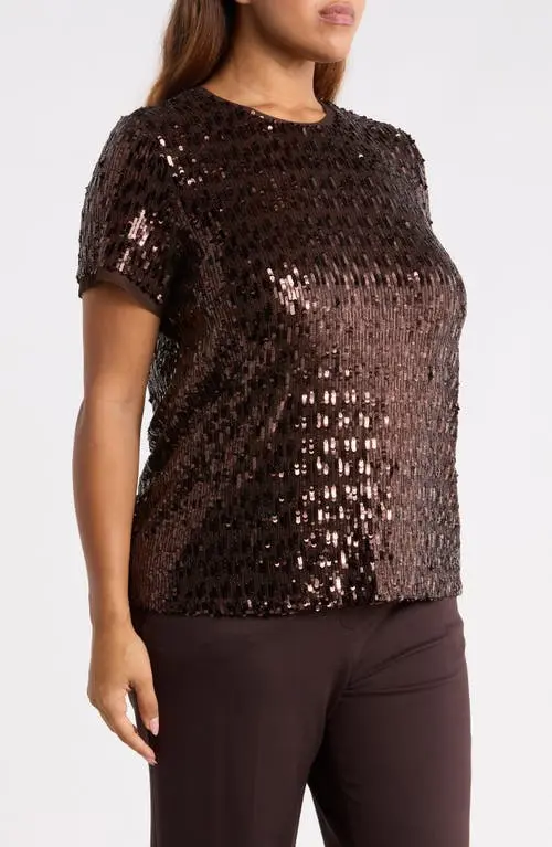 Anne Klein Sequin Short Sleeve Tee