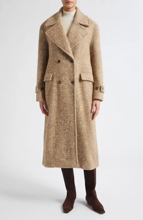 Herno Alpaca Blend Herringbone Trench Coat - 2113 Camel