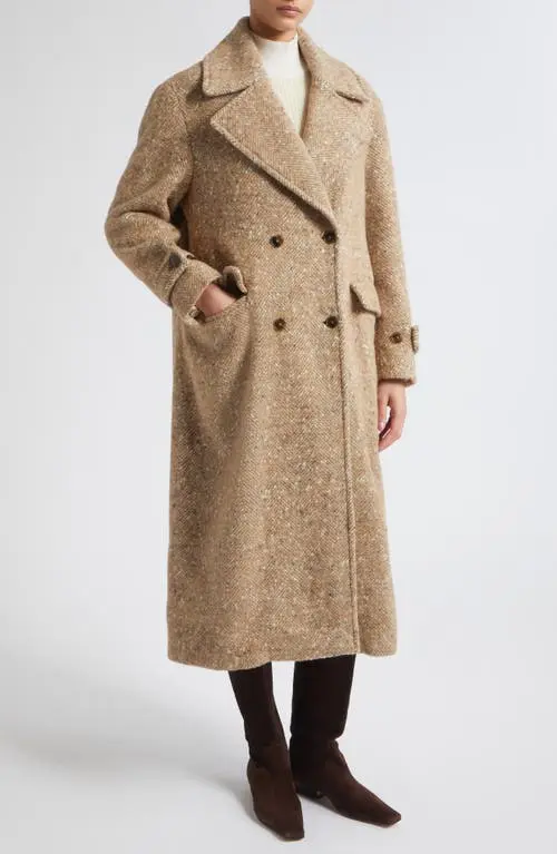 Herno Alpaca Blend Herringbone Trench Coat