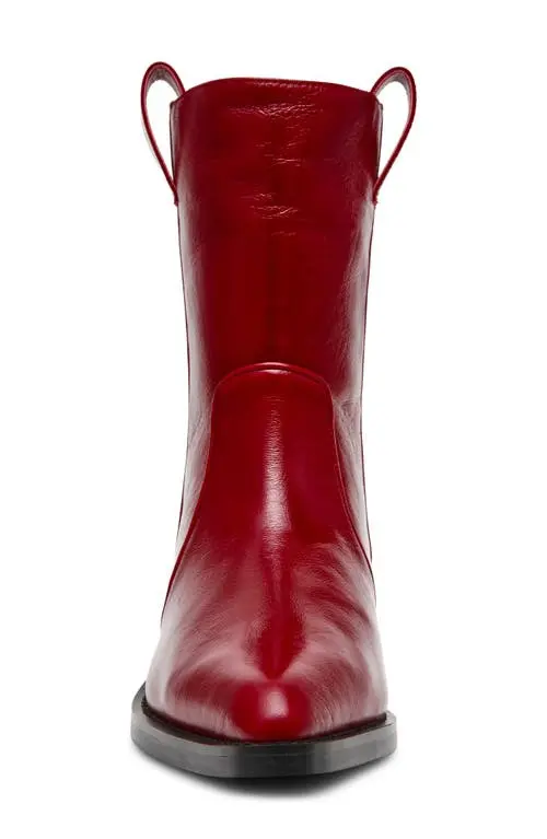 Steve Madden Vinny Leather Boot - Red Leather