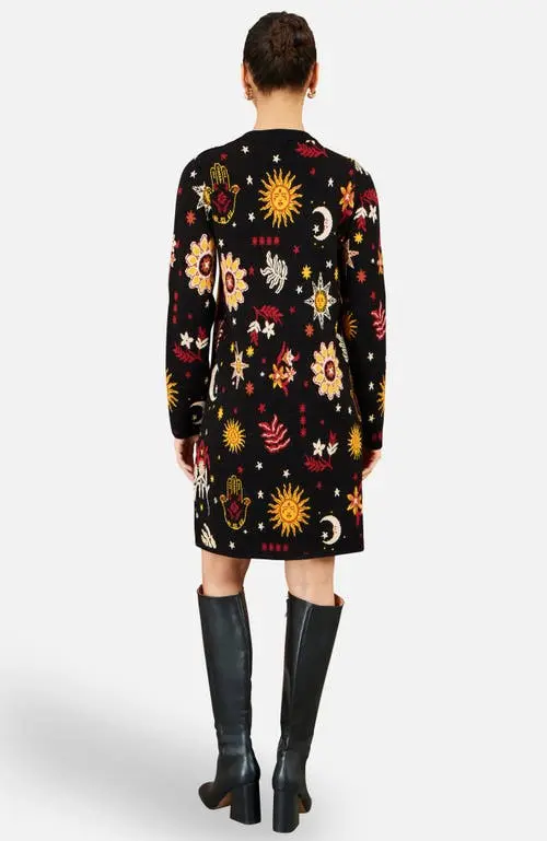 YUMI Cosmic Intarsia Knitted Dress