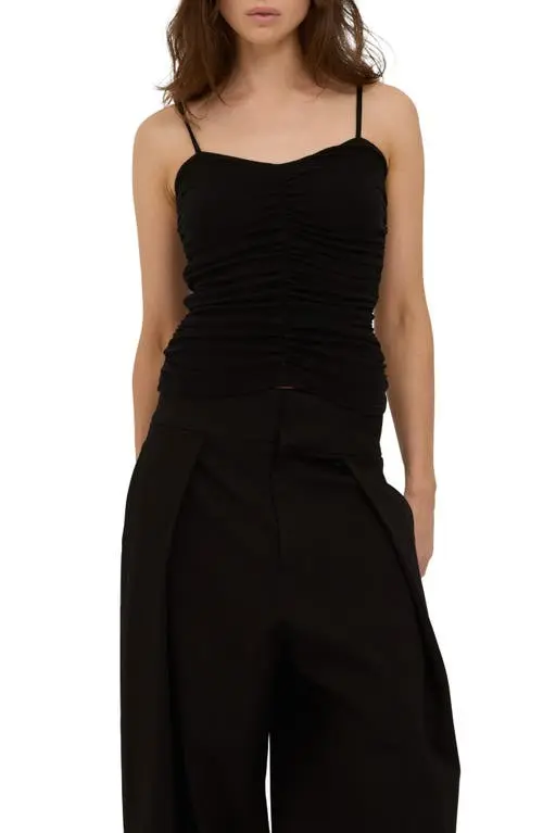 PROJECT SOCIAL T Backstage Ruched Jersey Camisole - Black