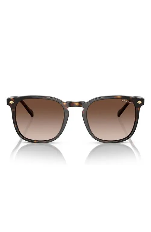 VOGUE Vo5328s 49mm Small Square Sunglasses - Dark Havana/brown Gradient