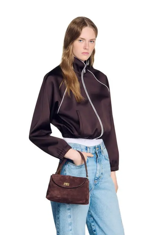 Sandro Le Mini Grand Bazaar Suede Bag