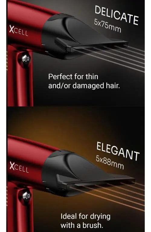 GAMMA + Xcell Ultra-lightweight Ionic Hair Dryer - Matte Red