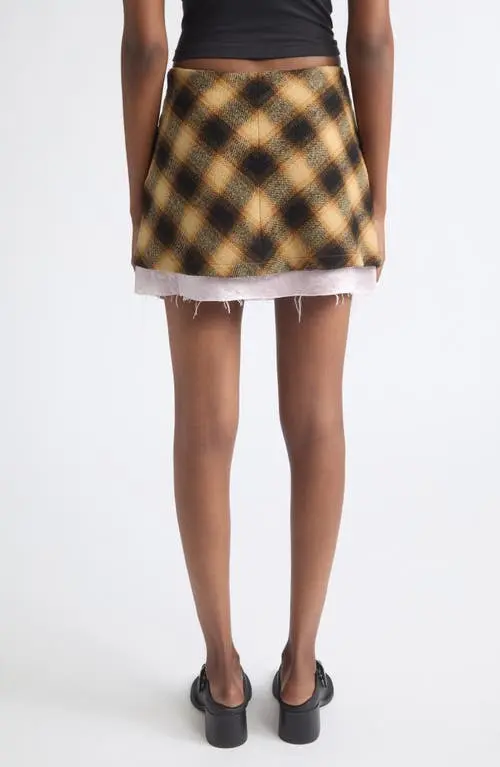 Eckhaus Latta Layered Plaid Mini Skirt