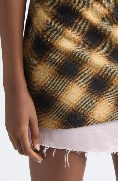 Eckhaus Latta Layered Plaid Mini Skirt