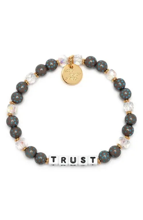 LITTLE WORDS PROJECT Trust Beaded Stretch Bracelet - White
