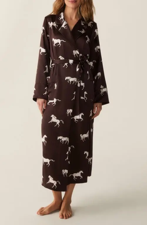 PETITE PLUME Highgrove Silk Robe - Brown