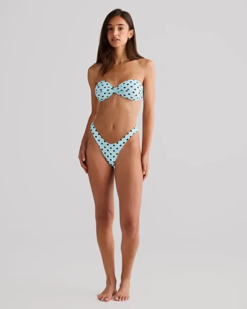 VACAY SWIMWEAR Positano Swim Top - Blue Polka