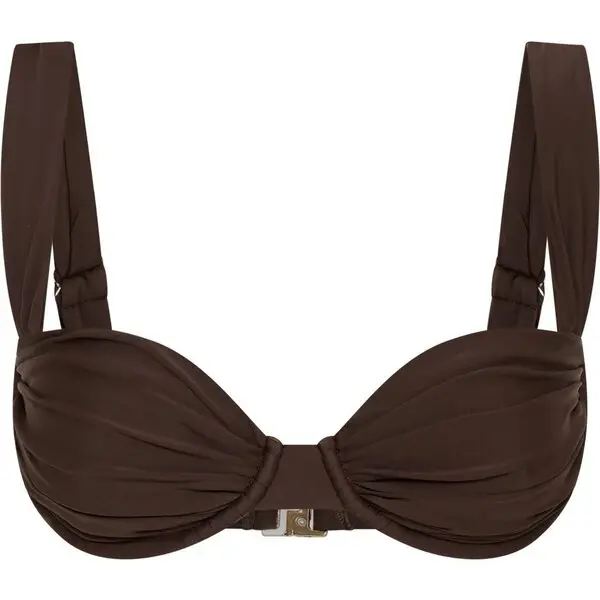 VACAY SWIMWEAR Rhodes Bikini Top - Chocolate