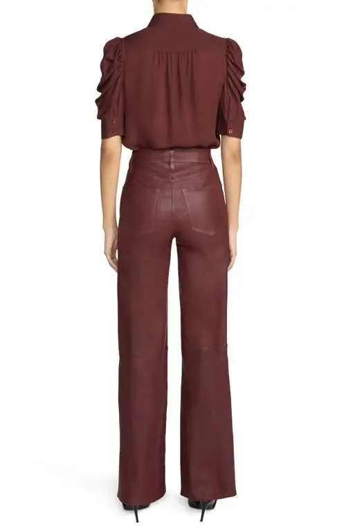 FRAME The Leather Slim Palazzo Leather Pants