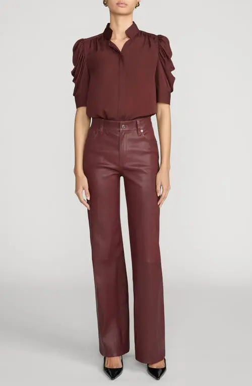 FRAME The Leather Slim Palazzo Leather Pants