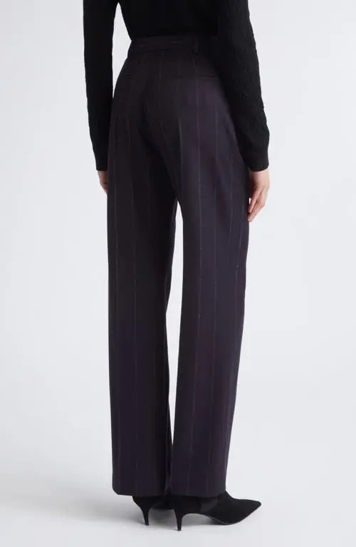Eleventy Pinstripe Wool Blend Straight Leg Pants